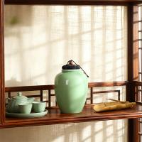 China Mint Green Storage Canister Ceramic Jars with Lid Wholesale for sale