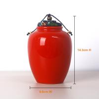 China Glossy Red Ceramic Jars Kitchen Canister Factory Direct for sale