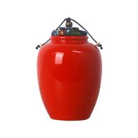 China Glossy Red Ceramic Jars Kitchen Canister Factory Direct for sale