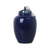 China Navy Glossy Storage Canister, Ceramic Jars Bulk Supply for sale