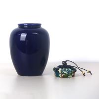 China Navy Glossy Storage Canister, Ceramic Jars Bulk Supply for sale