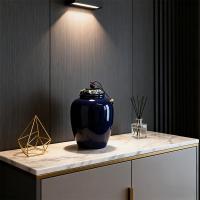 China Navy Glossy Storage Canister, Ceramic Jars Bulk Supply for sale