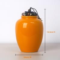China Glossy Orange Ceramic Jars Kitchen Canister Factory Direct for sale