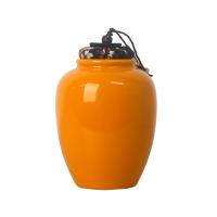 China Glossy Orange Ceramic Jars Kitchen Canister Factory Direct for sale