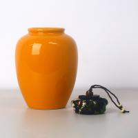 China Glossy Orange Ceramic Jars Kitchen Canister Factory Direct for sale