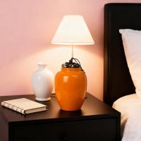 China Glossy Orange Ceramic Jars Kitchen Canister Factory Direct for sale