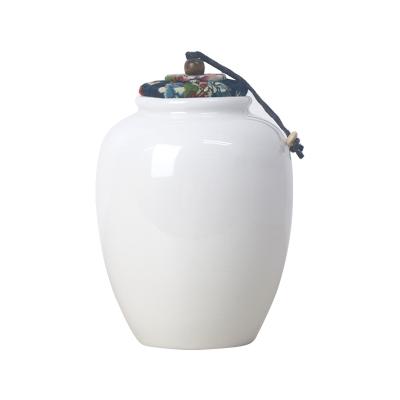 China White Glossy Storage Canister Ceramic Jars Bulk Supply for sale