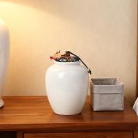 China White Glossy Storage Canister Ceramic Jars Bulk Supply for sale