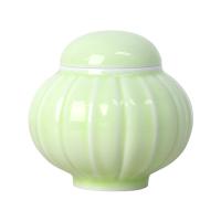 China Ceramic Jars Tea Storage Jar Mint Green Glossy Lid for sale