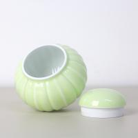 China Ceramic Jars Tea Storage Jar Mint Green Glossy Lid for sale