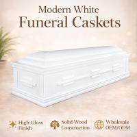 China White Finish Funeral Caskets Factory Direct Supply for sale