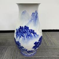 China Blue And White Ceramics High-Gloss Porcelain Vase Supplier for sale