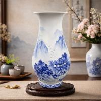 China Blue And White Ceramics High-Gloss Porcelain Vase Supplier for sale