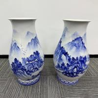 China Blue And White Ceramics High-Gloss Porcelain Vase Supplier for sale