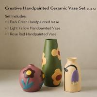 China Handpainted Ceramic Vase Set for Modern Interiors for sale