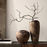China Wabi Sabi Ceramic Vase with Vintage Distressed Finish for sale