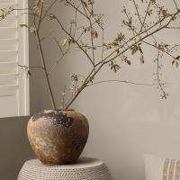 China Wabi Sabi Ceramic Vase with Vintage Distressed Finish for sale