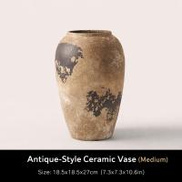 China Wabi Sabi Ceramic Vase with Vintage Distressed Finish for sale