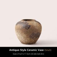 China Wabi Sabi Ceramic Vase with Vintage Distressed Finish for sale