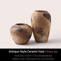 China Wabi Sabi Ceramic Vase with Vintage Distressed Finish for sale