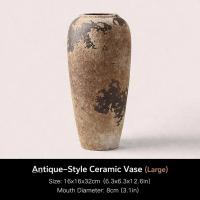 China Wabi Sabi Ceramic Vase with Vintage Distressed Finish for sale