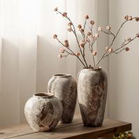 China Decorative Wabi Sabi Vase in Earth Tone Finish for sale