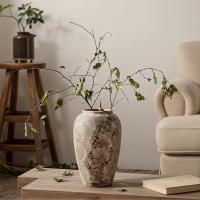 China Decorative Wabi Sabi Vase in Earth Tone Finish for sale