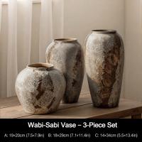China Decorative Wabi Sabi Vase in Earth Tone Finish for sale