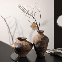 China Rustic Ceramic Vase Set with Wabi-Sabi Texture for sale
