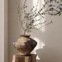 China Rustic Ceramic Vase Set with Wabi-Sabi Texture for sale