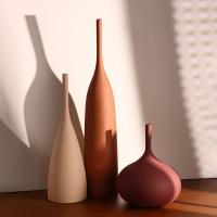 China Sandblasted Decorative Vase with Sculptural Shape for sale