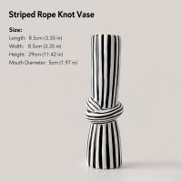China Black and White Striped Ceramic Vase for Modern Decor for sale