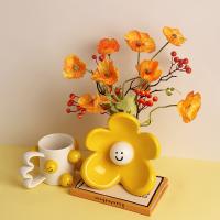 China Colorful Smiley Flower Vase Set for Desktop Decor for sale