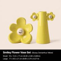 China Colorful Smiley Flower Vase Set for Desktop Decor for sale