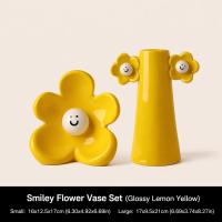 China Colorful Smiley Flower Vase Set for Desktop Decor for sale