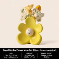 China Colorful Smiley Flower Vase Set for Desktop Decor for sale