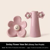 China Colorful Smiley Flower Vase Set for Desktop Decor for sale