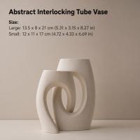 China Modern Abstract Vase Set in Matte White and Silver for sale