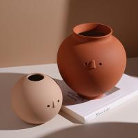 China Sculptural Ceramic Face Vase for Minimalist Interiors for sale