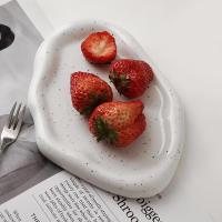 China Creative Decorative Tray in Silver and Speckled White for sale