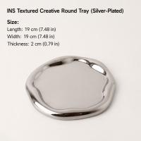 China Creative Decorative Tray in Silver and Speckled White for sale