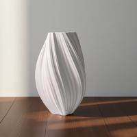 China Ripple Texture Ceramic Vase for Modern Home Decor for sale