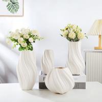 China Ripple Texture Ceramic Vase for Modern Home Decor for sale