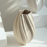 China Ripple Texture Ceramic Vase for Modern Home Decor for sale