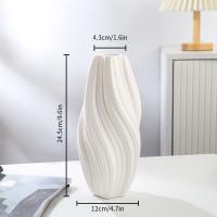 China Ripple Texture Ceramic Vase for Modern Home Decor for sale