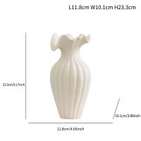 China Ruffled Rim Ceramic Vase for Modern Home Decor for sale