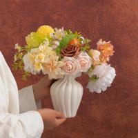 China Ruffled Rim Ceramic Vase for Modern Home Decor for sale