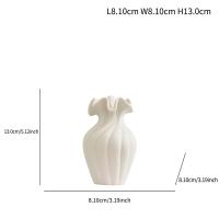 China Ruffled Rim Ceramic Vase for Modern Home Decor for sale