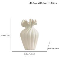 China Ruffled Rim Ceramic Vase for Modern Home Decor for sale