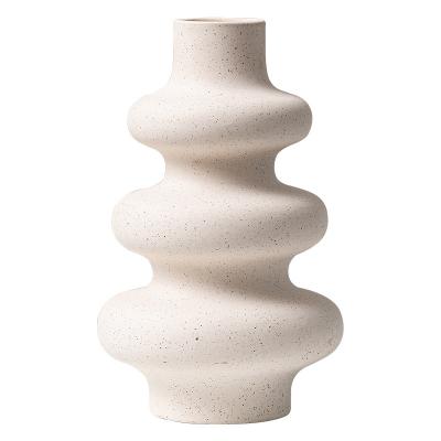China Matte Ceramic Vase with Layered Curve Design for sale